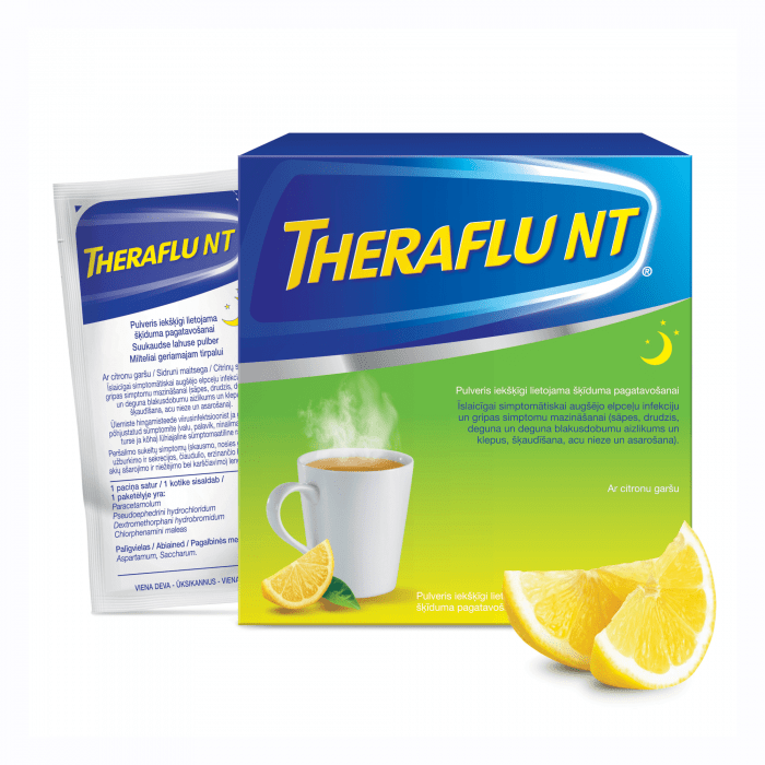Theraflu NT 1000 mg/60 mg/30 mg/4 mg milteliai geria ...