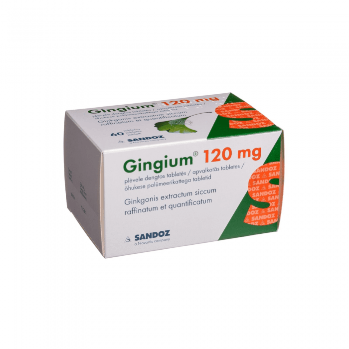 Gingium 120 mg plėvele dengtos tabletės N60 | BENU v ...